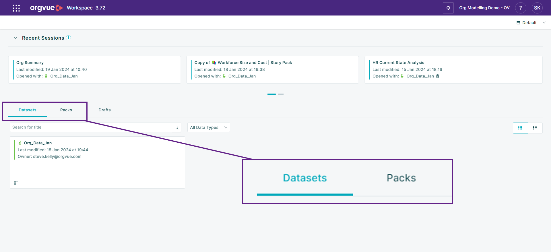 Accessing Datasets and Packs